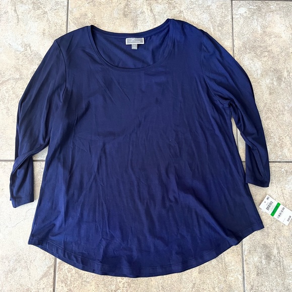 JM Collection | Tops | Blue Lightweight Comfortable Shirt Size Petite ...